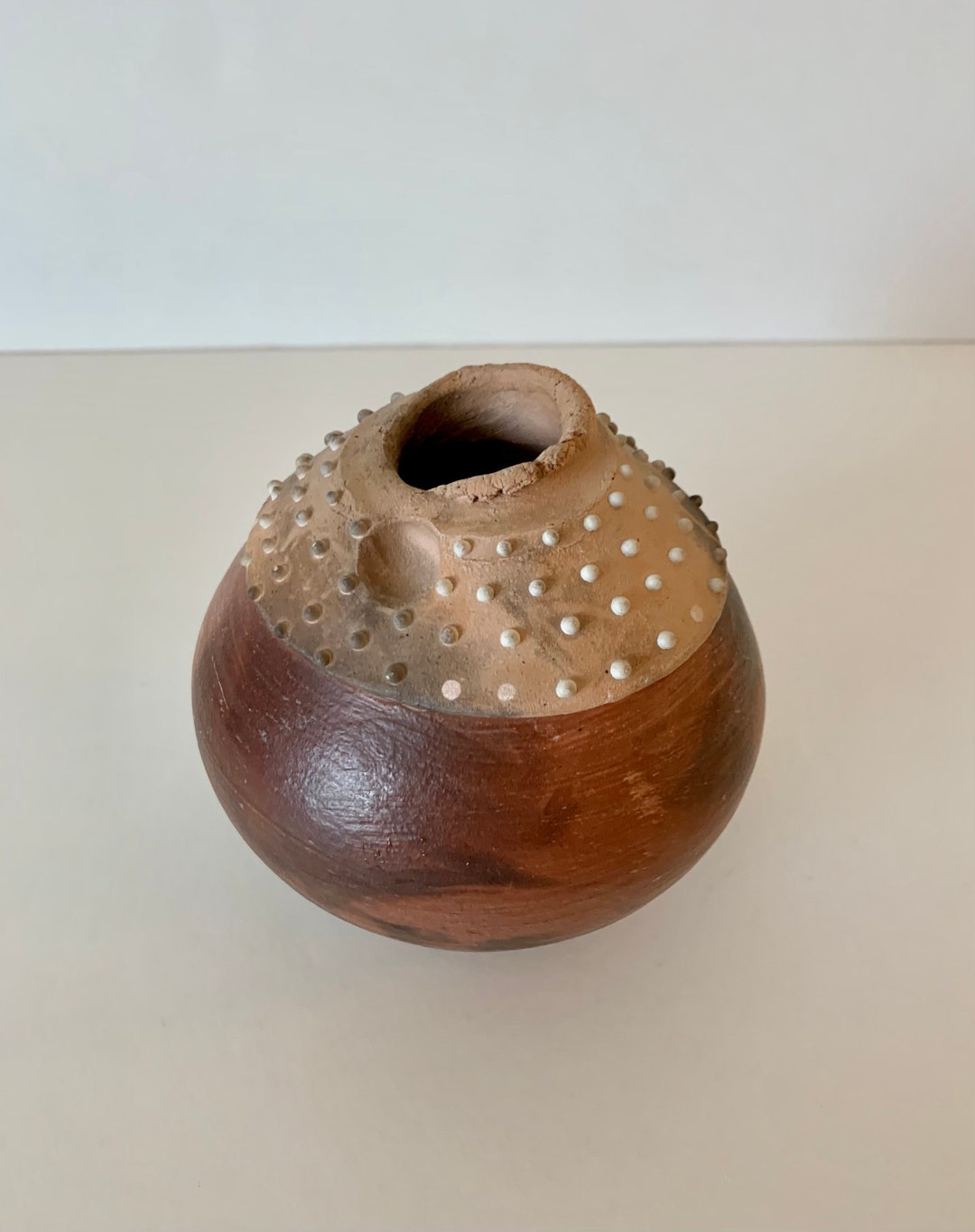 Vintage Jeri Burdick Art Pottery Pod Vase: Wood Fired Red Clay, South ...