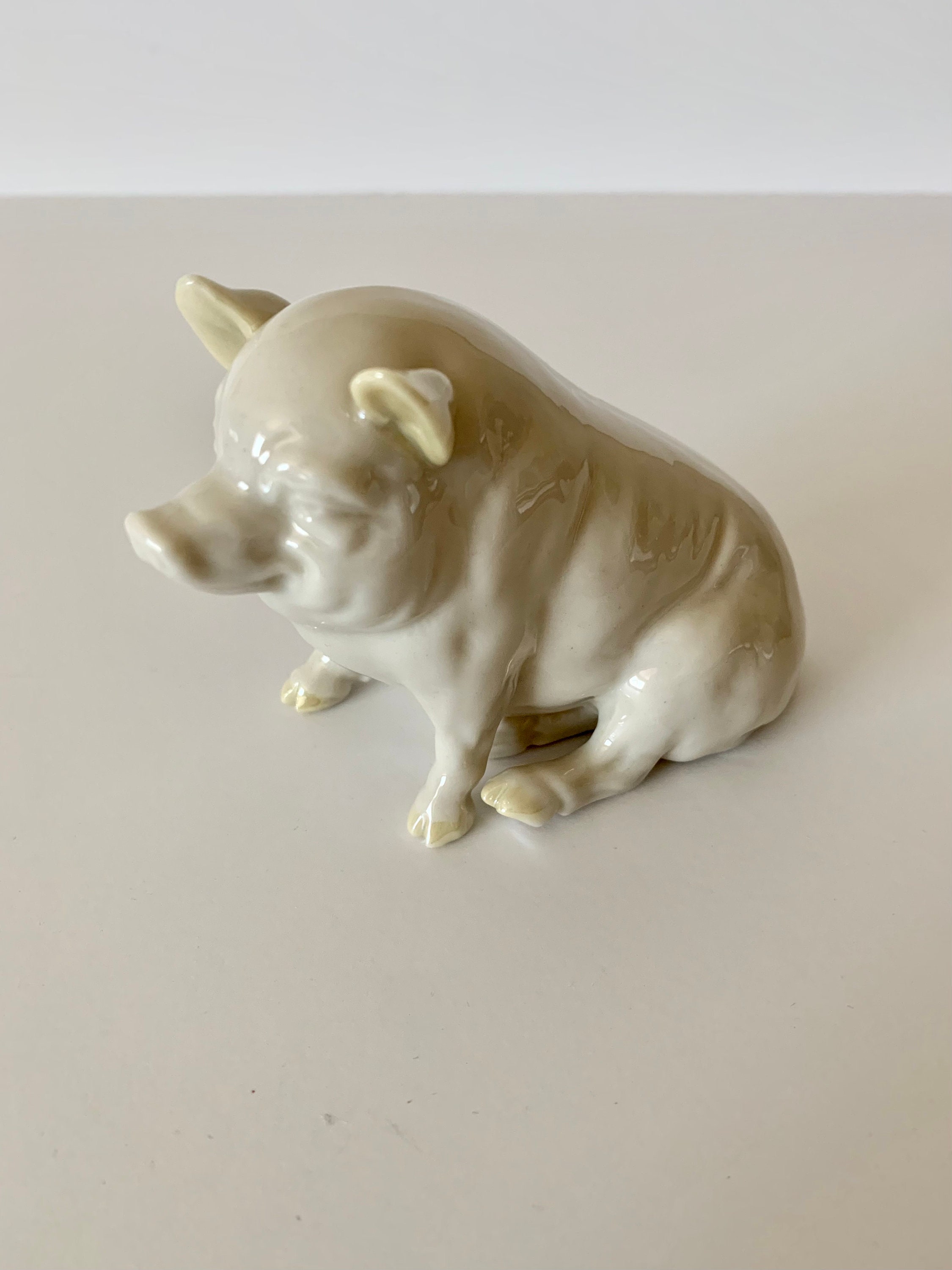 Belleek Pottery Sitting Pig Parian China Figurine 4th Mark - Etsy