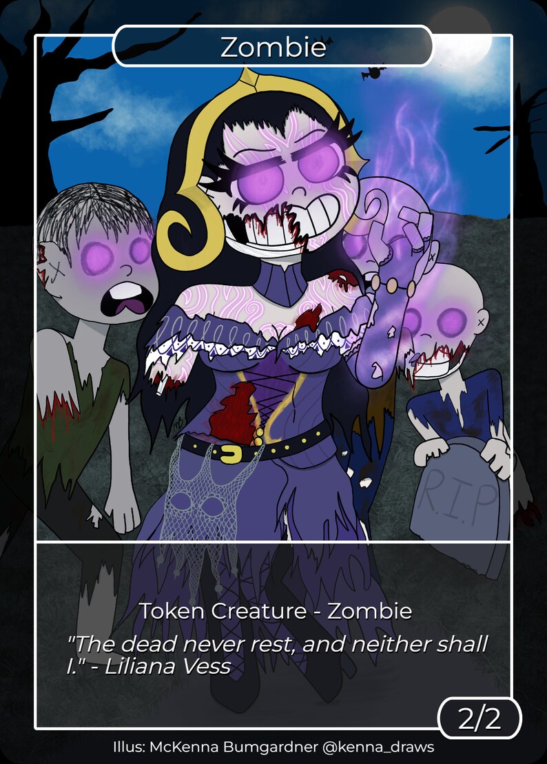 3 2/2 Zombie Tokens for Magic the Gathering - Etsy