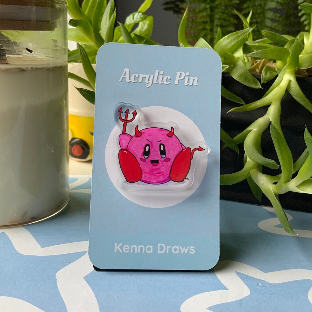 Devil Kirby Acrylic Pin - Etsy