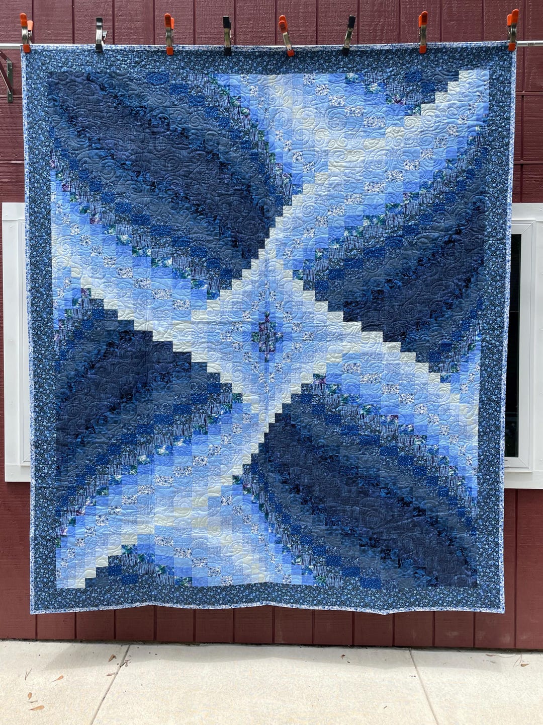 Blue Lily Queen Bargello Quilt, Made in USA - Etsy