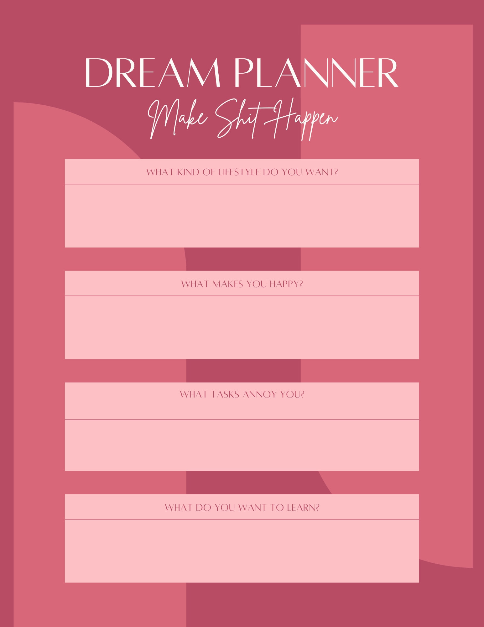 Printable Dream Planner and Organizer - Etsy
