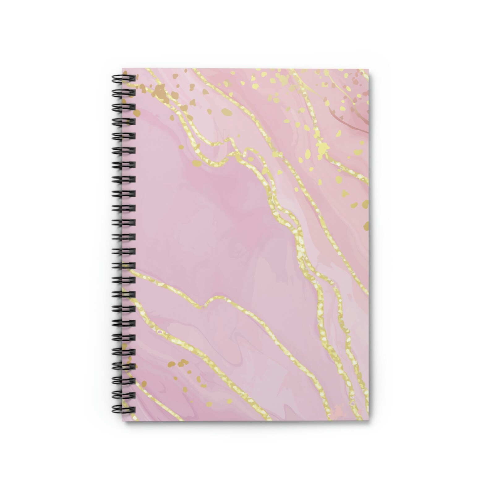 Pink and Gold Marble Spiral Notebook - Ruled Line - Etsy