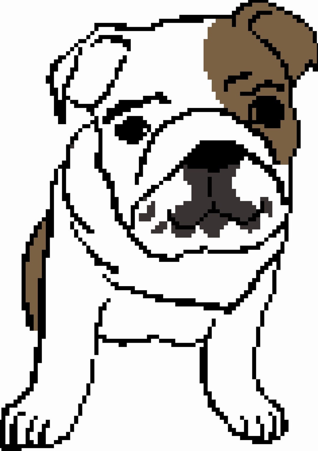 Corner to Corner (C2C) Crochet Graphghan Pattern - English Bulldog - Etsy