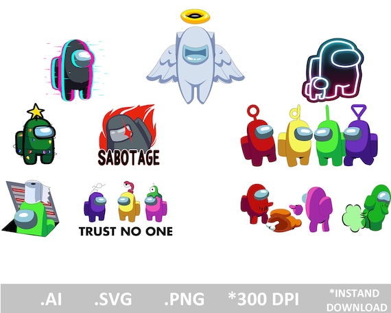 Among Us Bundle Sticker Instant Download Bandanna Gift Card - Etsy