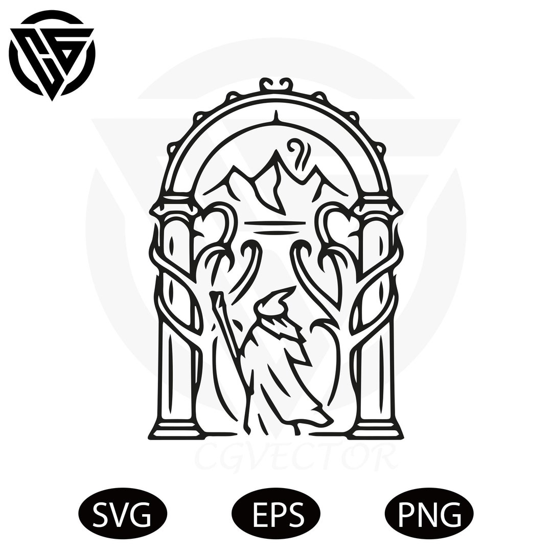 Lord of the Rings Gandalf and Moria Svg Lotr Svg Moria Door Sticker ...