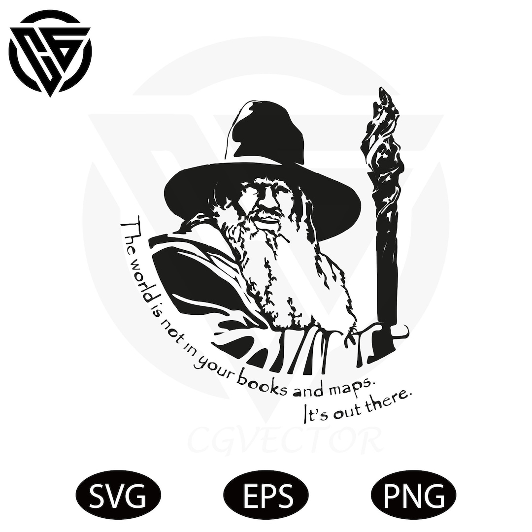 El Señor de los Anillos Svg Gandalf Svg Lotr Svg pegatina tarjeta de ...