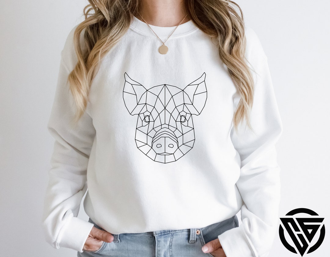 Geometric Pig SVG, Pig Head Svg, Wild Animal Coloring Svg, Pig Svg, Pig ...