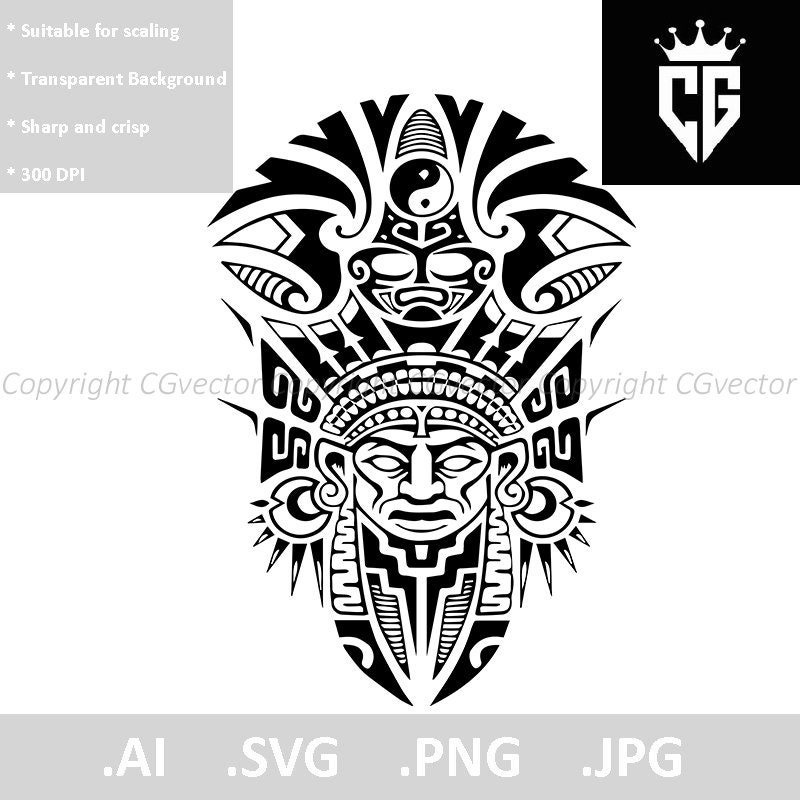 Inca Chief Ancient Tribal Sticker Bandanna Gift Card Mask | Etsy