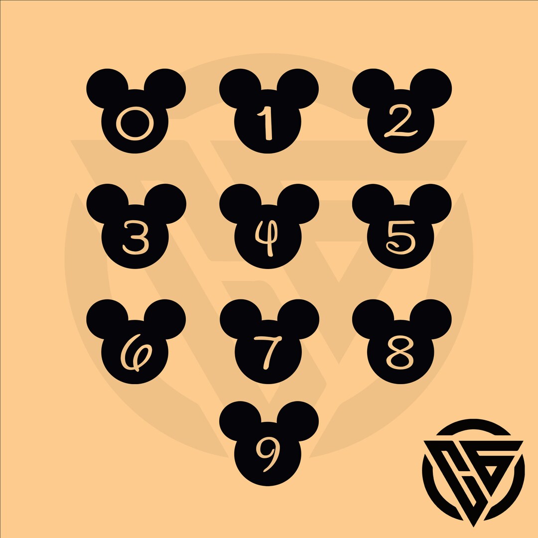 Mickey Head Numbers Bundle Svg, Mouse Birthday Svg, Disneyland Birthday ...