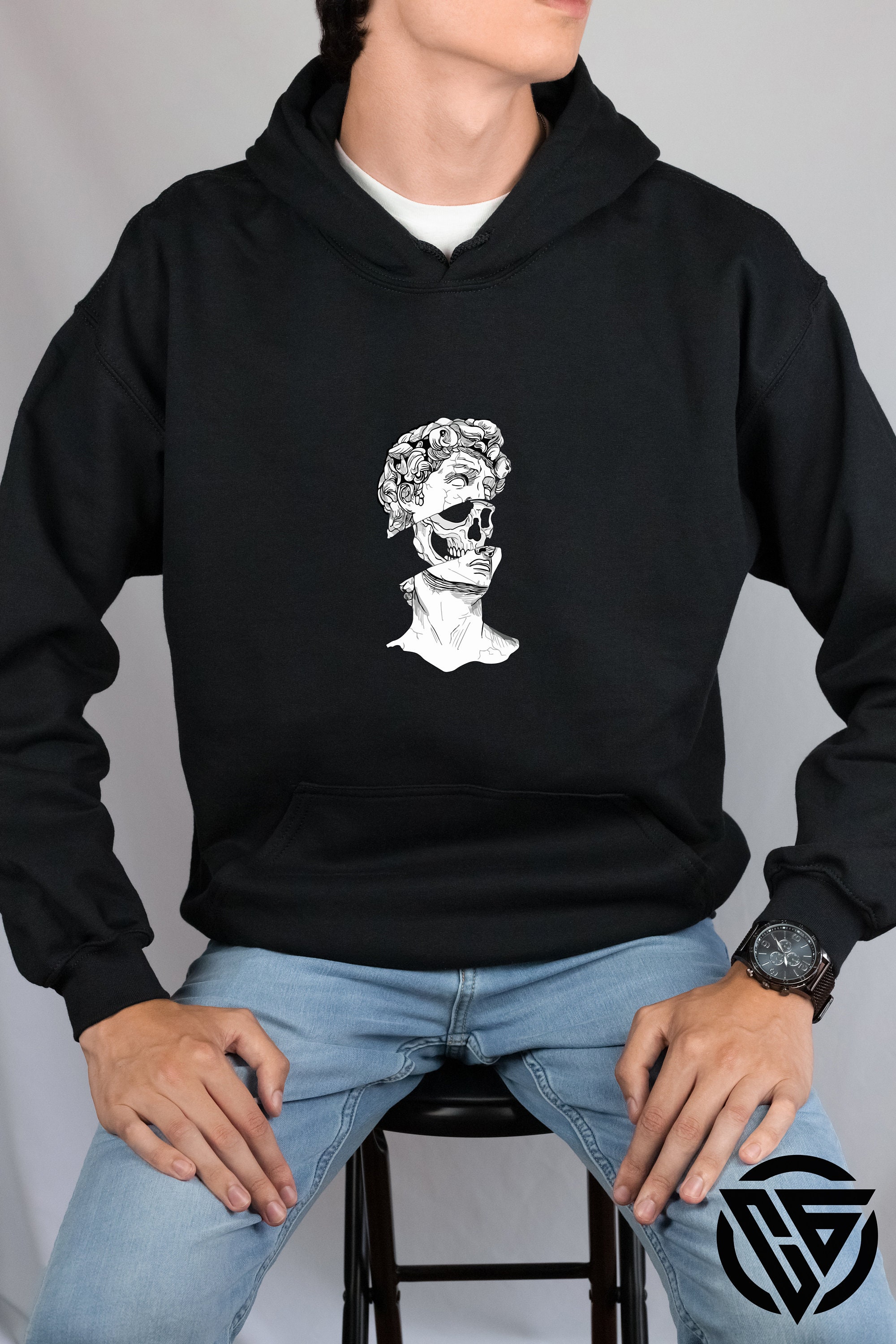 David Statue Skull Svg, David Portrait Svg, David Wall Decor Svg, Greek ...