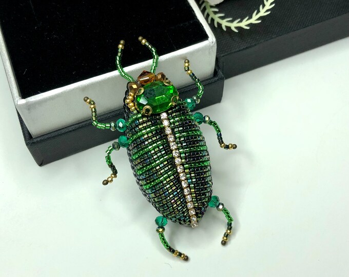 Insect Brooch Pin, Insect Bead Jewelry, Insect Bead Brooch, Embroidery ...