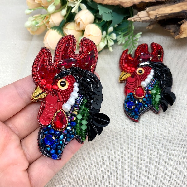 Embroidered Rooster - Etsy