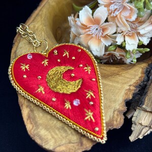 Heart Car Charm With Sacred Heart Design - Boho Car Accessories, Boho ...