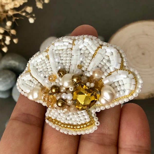 Seashell Brooch - Etsy