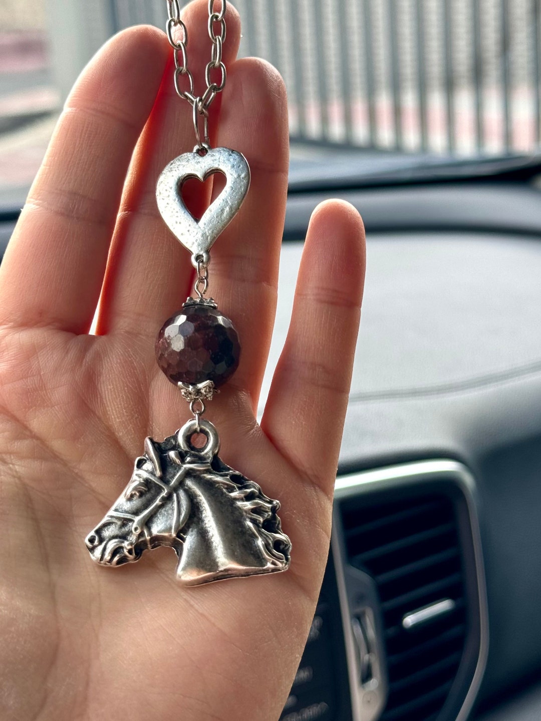 Elegant Car Decoration Set-horse Figured Rearview Mirror Hanger With ...