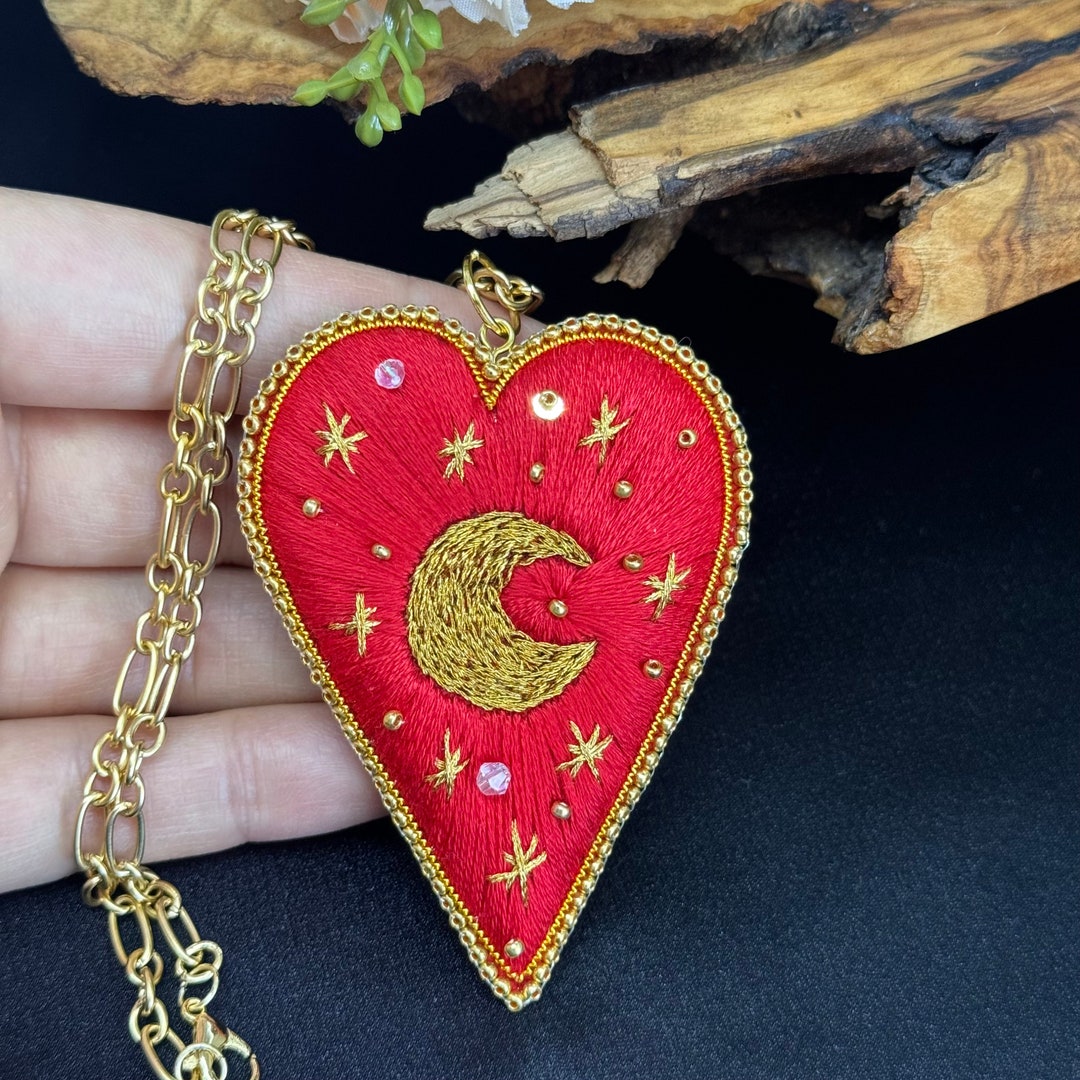 Heart Car Charm With Sacred Heart Design - Boho Car Accessories, Boho ...