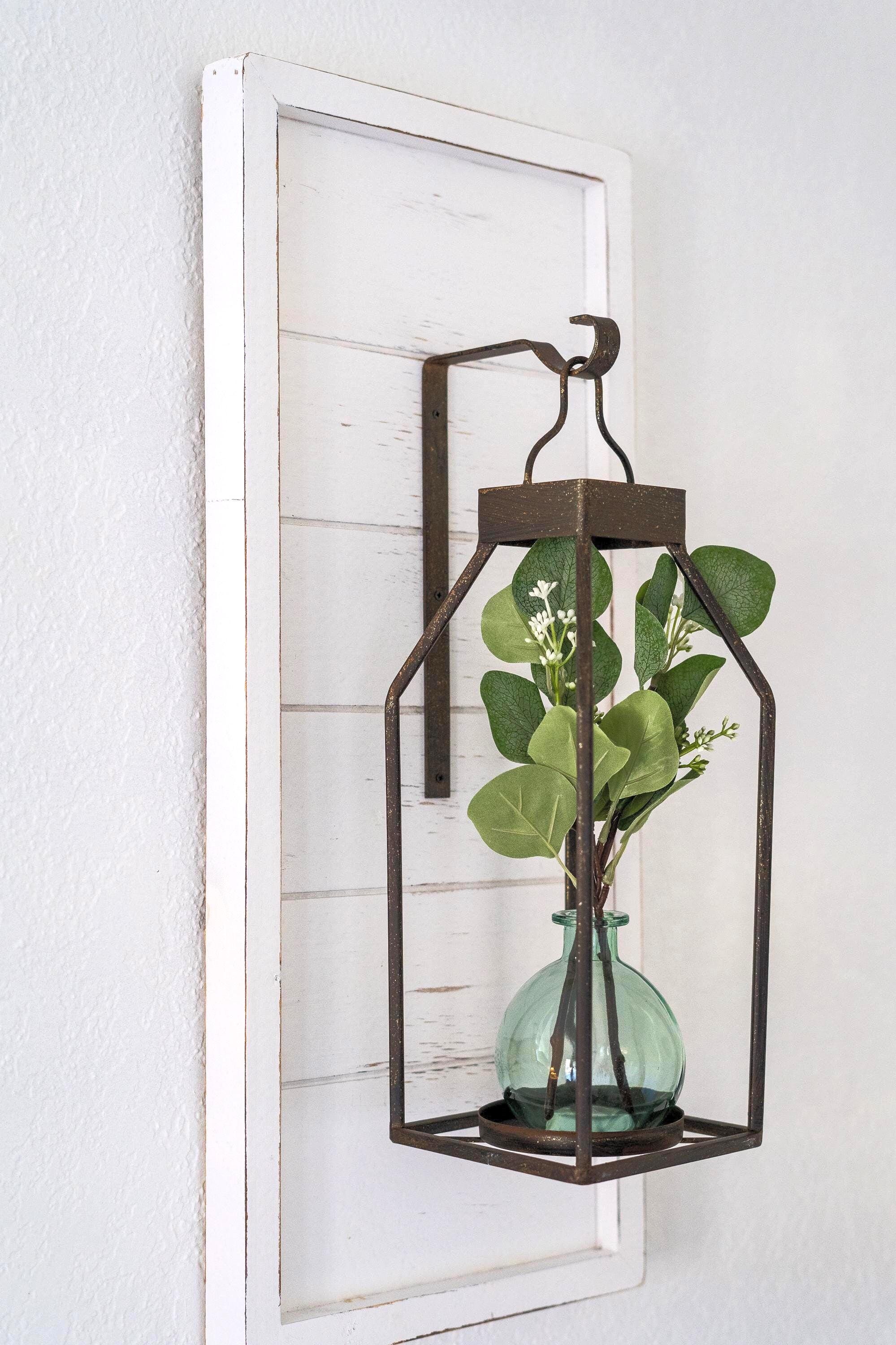 White Farmhouse Sconces, Glass Vase, Farmhouse Wall Decor, White ...