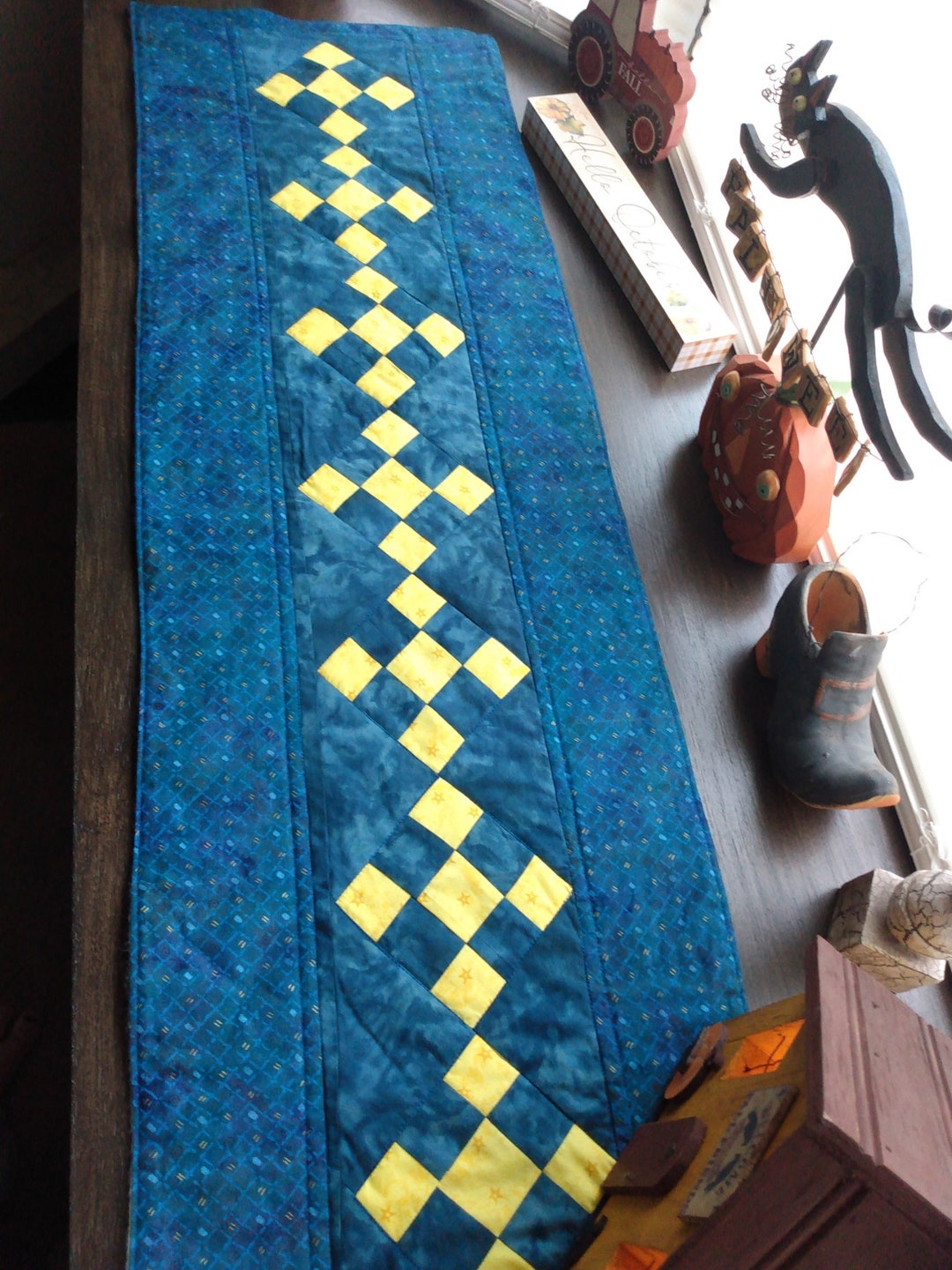 Vintage Upcycled Quilt Turned Quilted Table Runner - Etsy