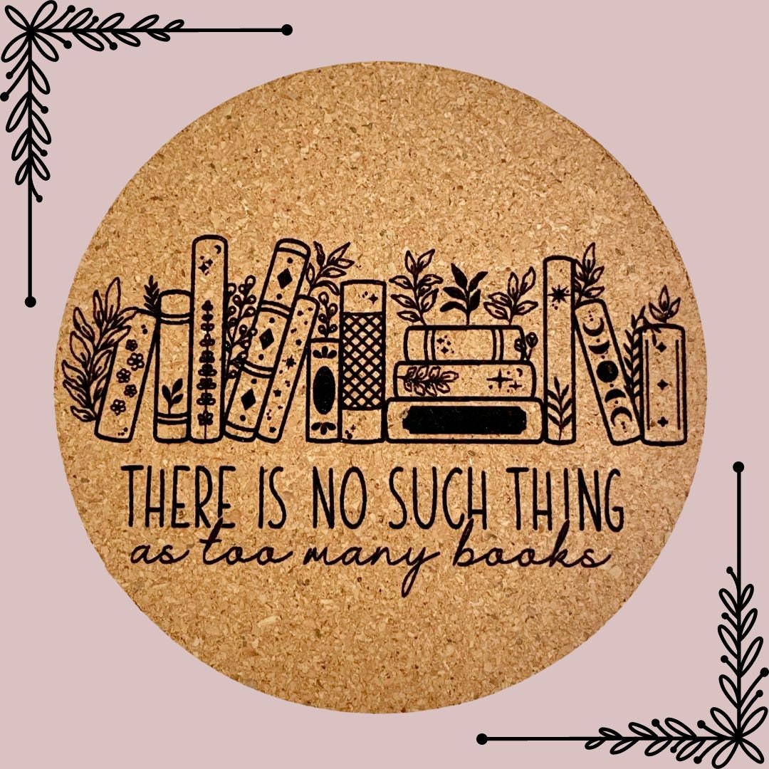 Book Themed Cork Coaster / Book Themed Gifts / Book Lovers Coaster - Etsy