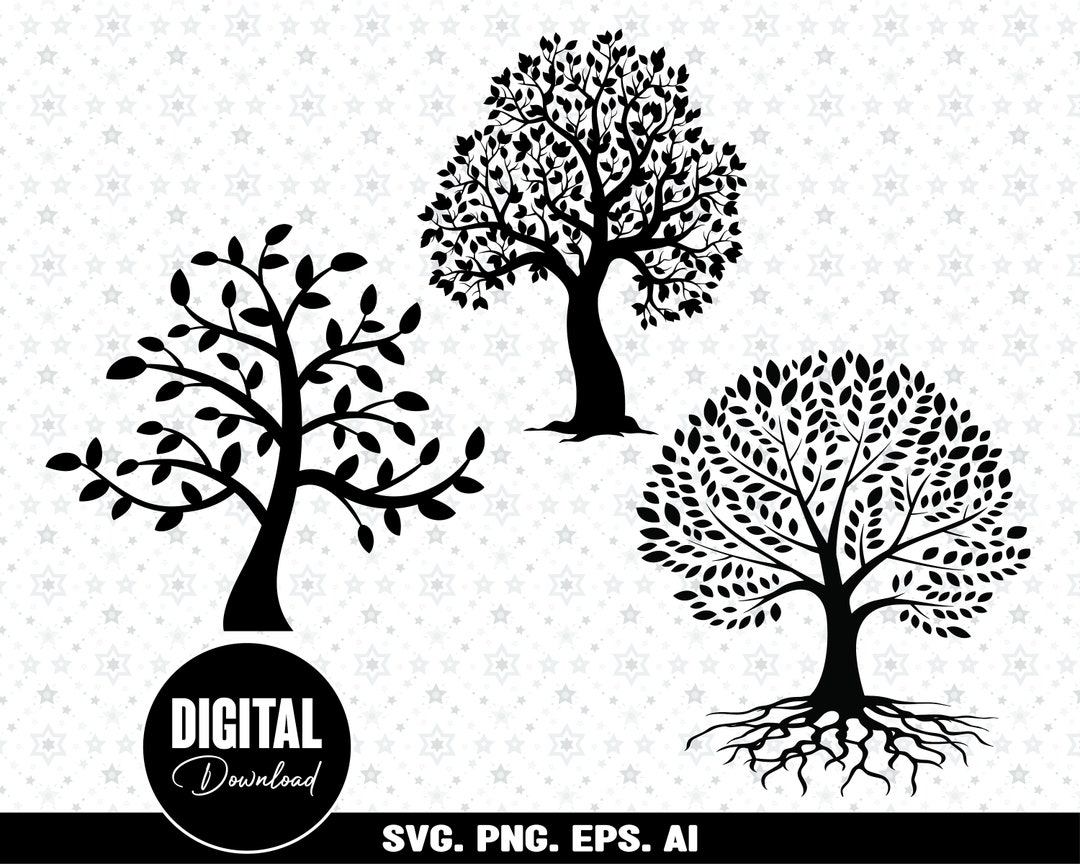 Leafy Tree Svg, Tree of Life Svg, Botanic Svg, Family Tree Svg, Trees ...