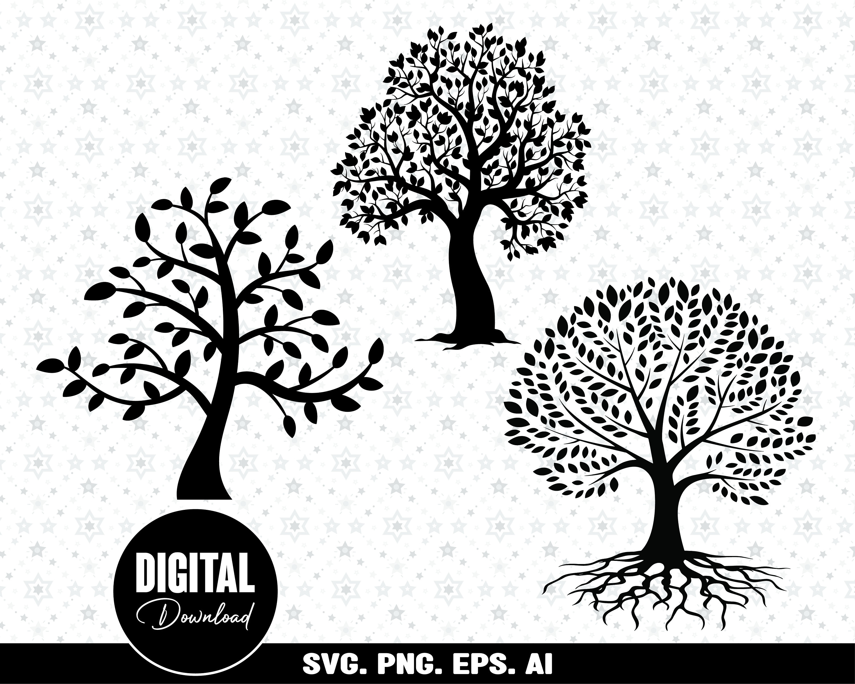 Leafy Tree Svg, Tree of Life Svg, Botanic Svg, Family Tree Svg, Trees ...