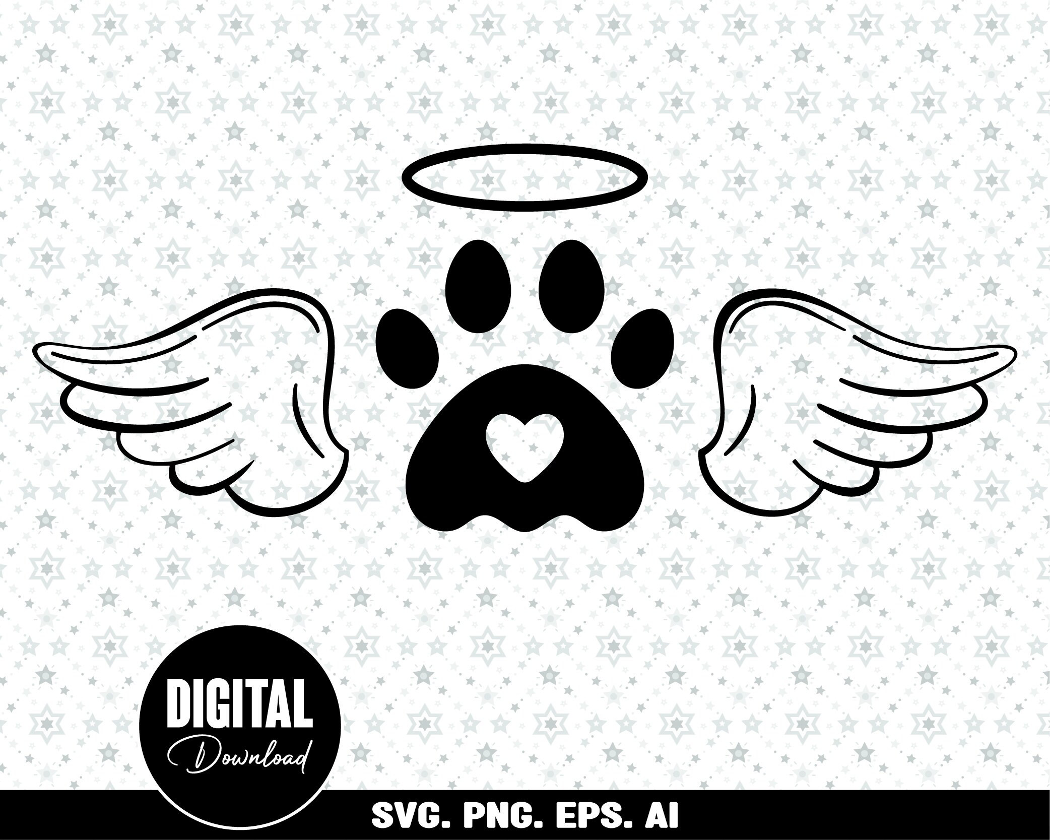 Dog Angel Wings SVG Angel SVG Dog Svg Dog Memorial Svg Paw - Etsy Australia
