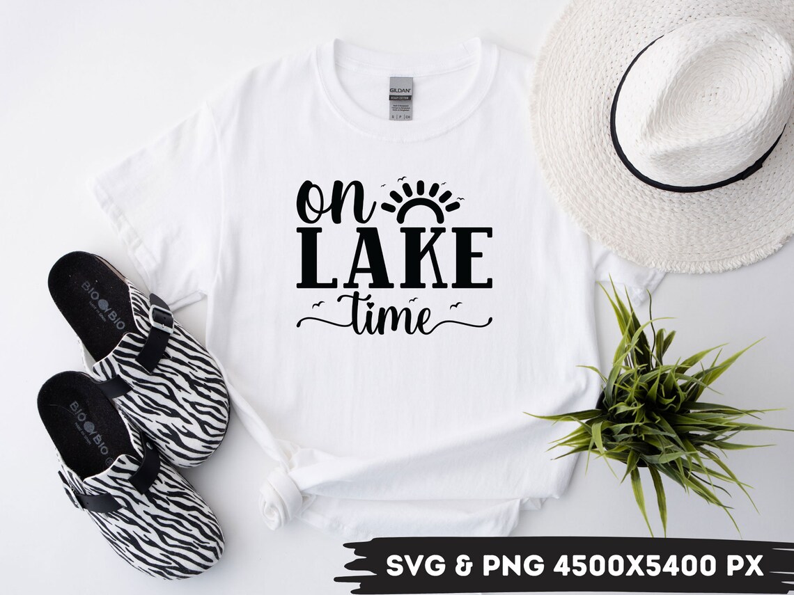 On Lake Time Svg, Lake Life Svg Png, Lake Vibes, Boating Svg Saying ...