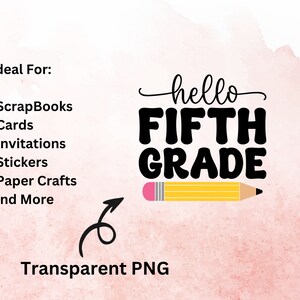 Hello Fifth Grade Svg, Back to School Svg Png, 5th Grade Svg Png, First ...