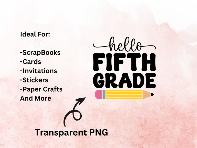 Hello Fifth Grade Svg, Back to School Svg Png, 5th Grade Svg Png, First ...