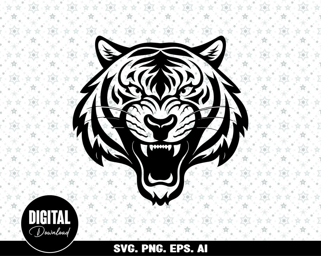 Tiger Face Svg, Tiger Svg, Tiger Png, Tiger Head Svg, Svg, Png, Tiger ...