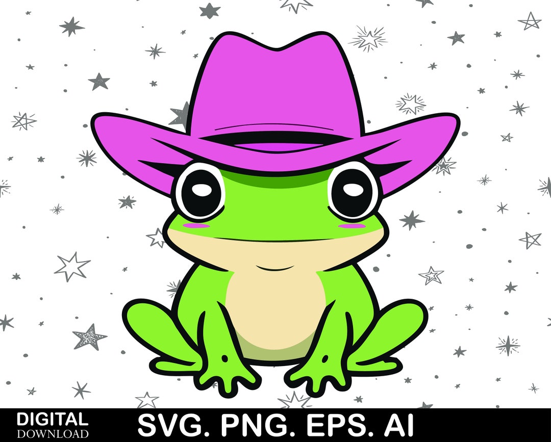 Cowboy Frog SVG, Frog in Cowboy Hat, SVG, PNG, T-shirt, Funny Frog Svg ...