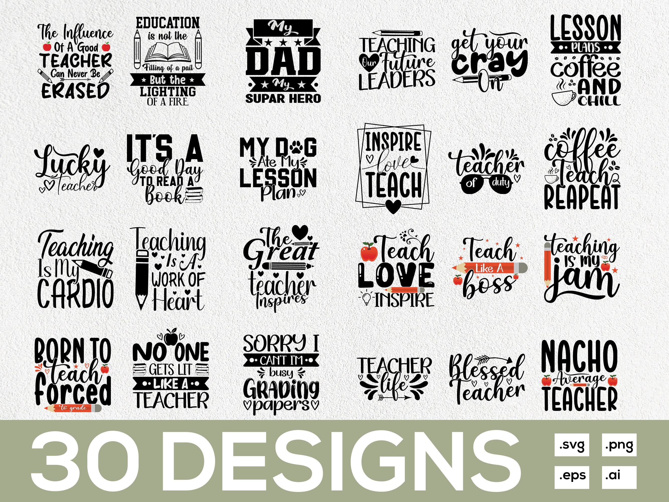 Teacher Svg Bundle, Teacher Life Svg, Teacher Quote Svg, Teacher Cricut ...