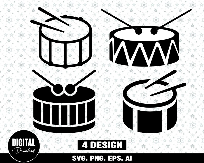Drum Svg Drummer Svg Drum Clipart Svg Png Musical Notes - Etsy