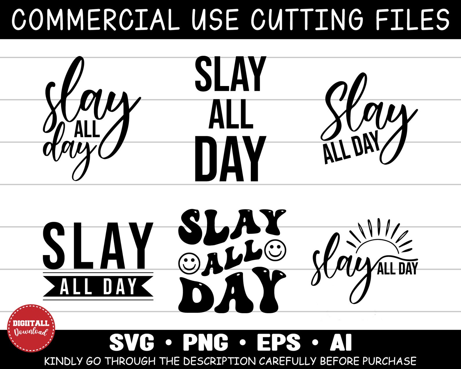 Slay All Day SVG, Trendy Design for Hoodie, Tshirt, Tumblr, Sweatshirt ...