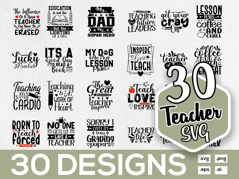 Teacher Svg Bundle, Teacher Life Svg, Teacher Quote Svg, Teacher Cricut ...