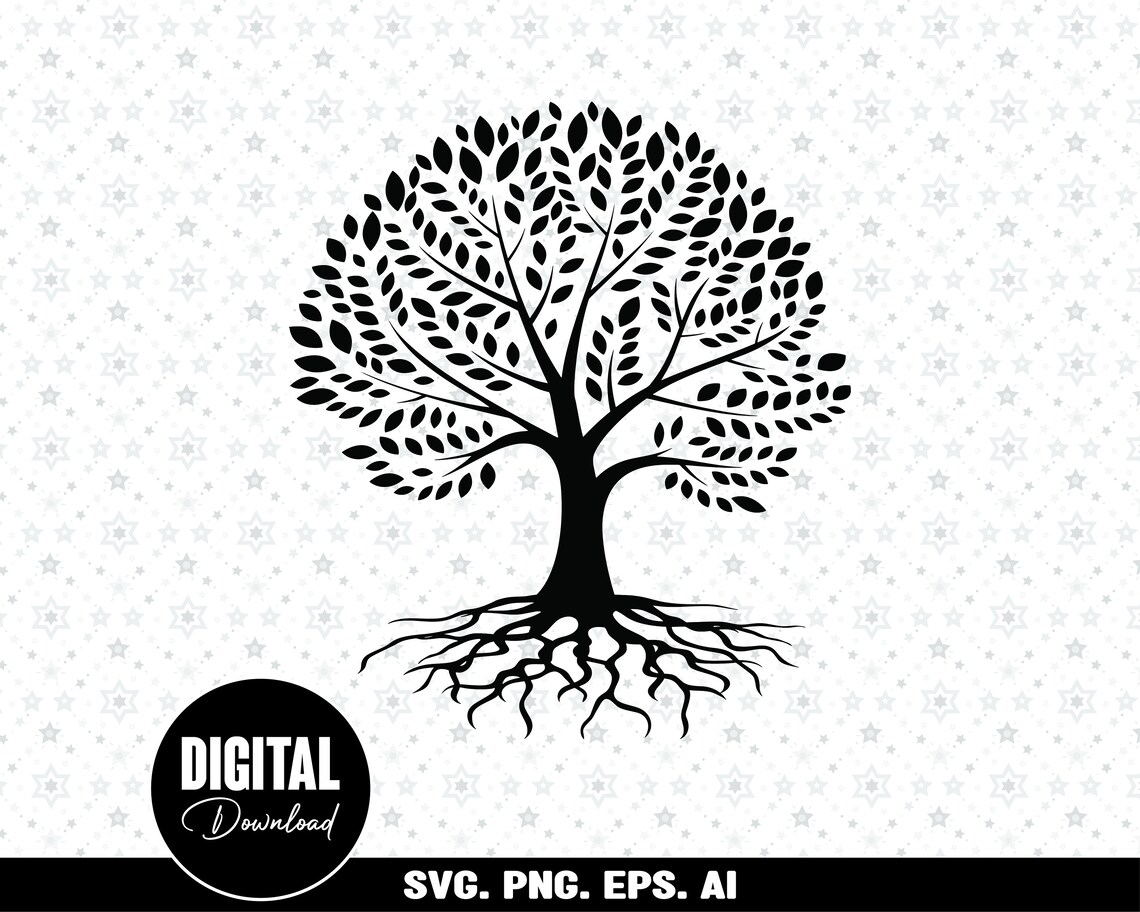 Leafy Tree Svg, Tree of Life Svg, Botanic Svg, Family Tree Svg, Trees ...
