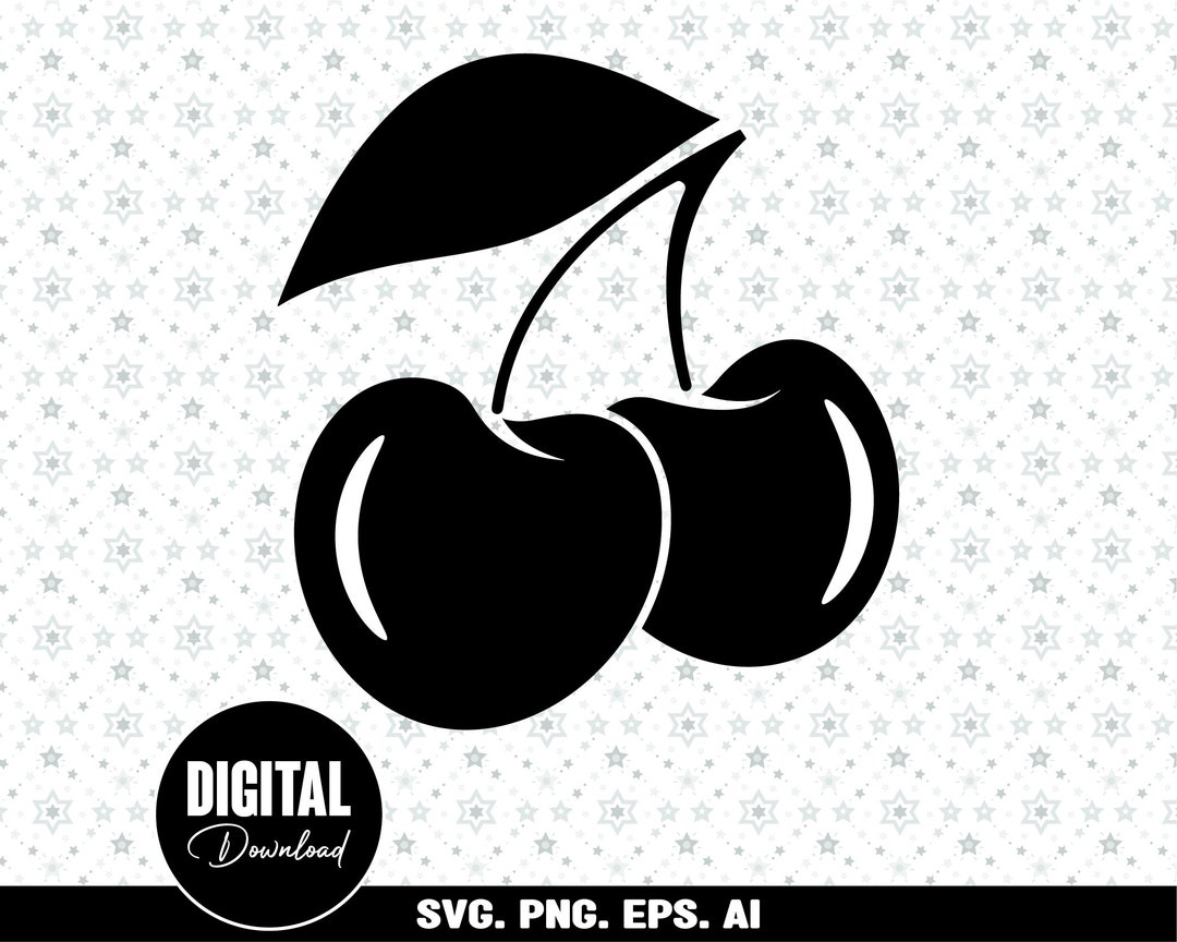 Cherry Svg, Cherries Svg, Cherry Cut File, Fruit Clipart, Svg, Summer ...