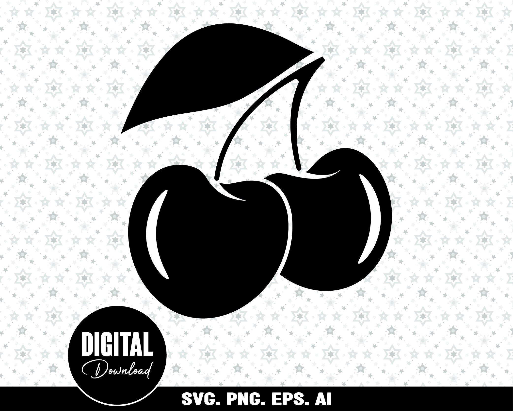 Cherry Svg, Cherries Svg, Cherry Cut File, Fruit Clipart, Svg, Summer ...