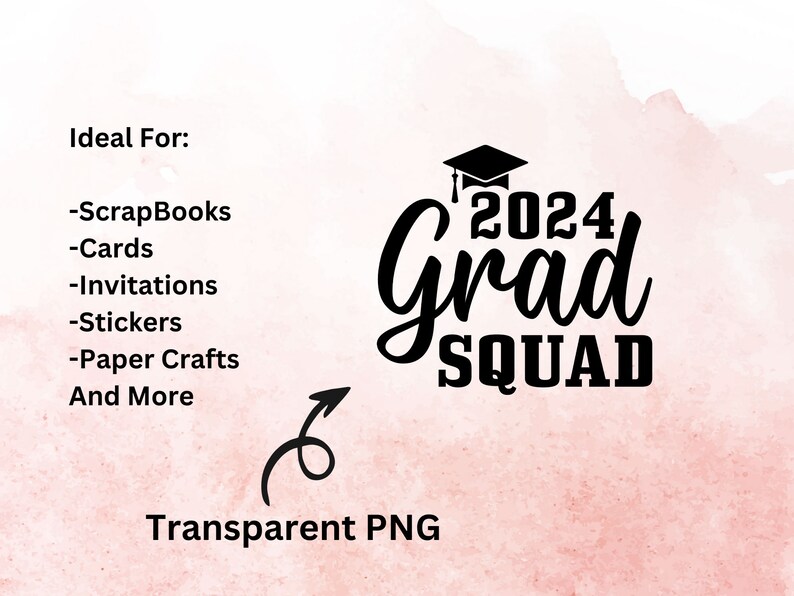 2024 Grad Squad Svg Png, Graduation Svg 2024, Graduate Svg, Class of ...