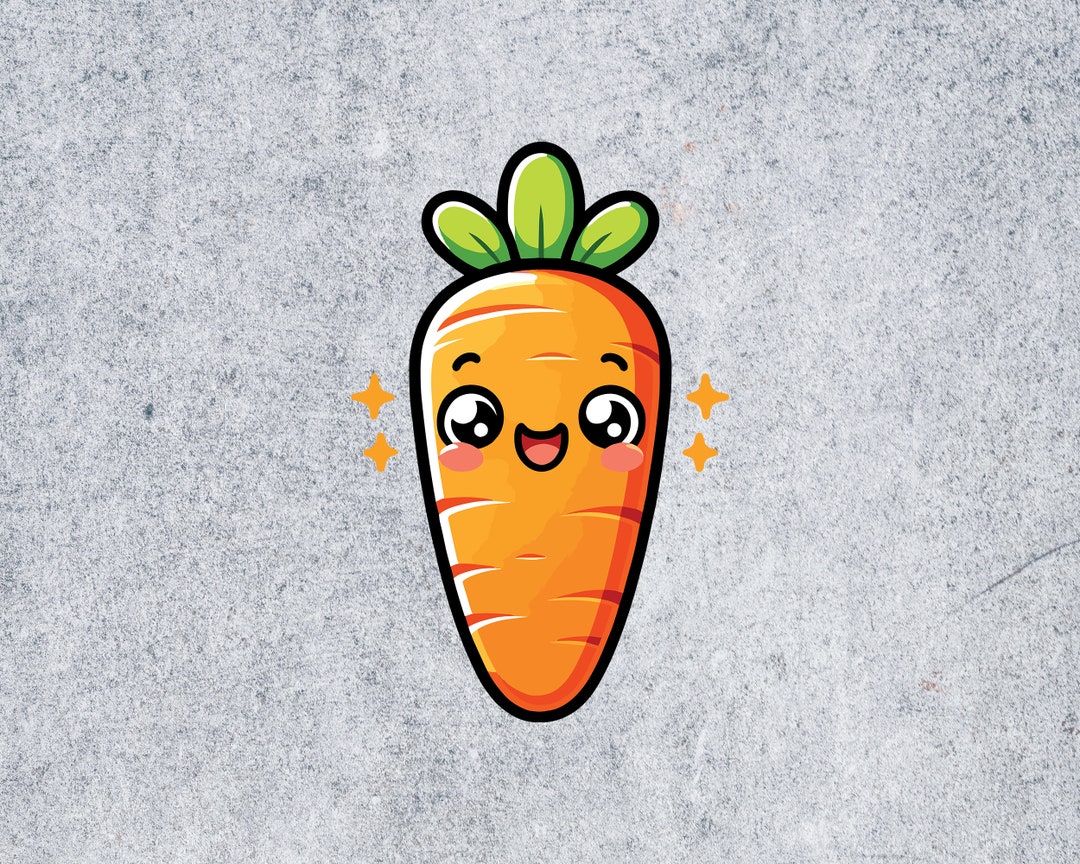 Kawaii Carrot Svg Carrot Svg Cute Carrot Svg Vegetables Svg Svg