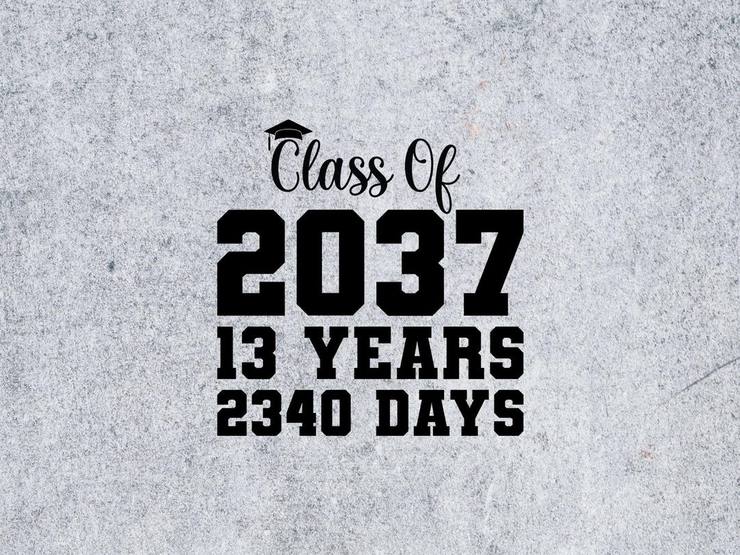 Class of 2037 13 Years 2340 Days Svg, Class of 2037 Png, Kindergarten ...