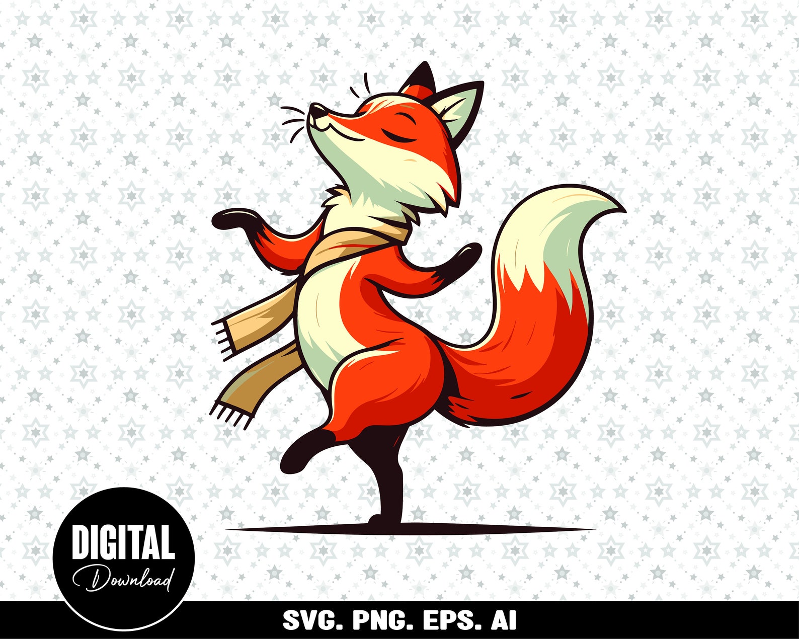 Dancing Fox Svg, Fox Svg, Fox Png, Baby Fox Svg, Cute Fox Svg, Fox ...