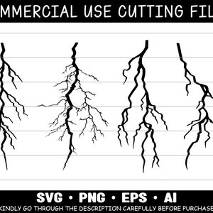 Lightning Bolt Svg Bundle, Lightning Strikes Svg, Vector Clipart Set ...