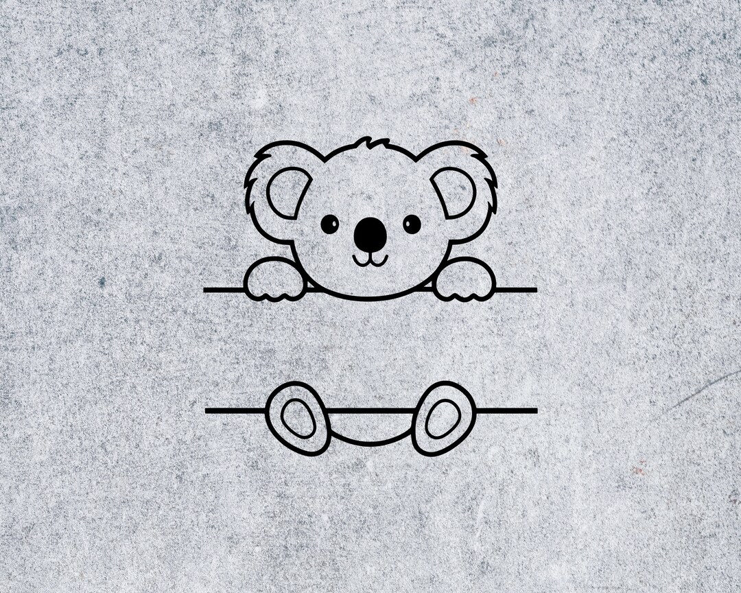 Koala Monogram SVG, Baby Koala SVG, Split Monogram Svg, Cute Koala Cut ...