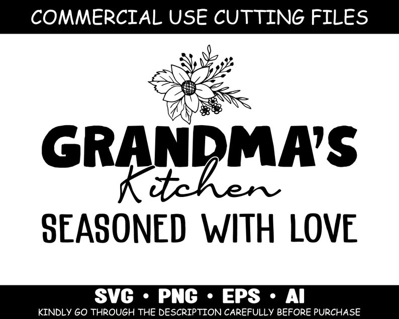Grandma's Kitchen Svg Grandma Shirt Svg Grandmother Svg - Etsy