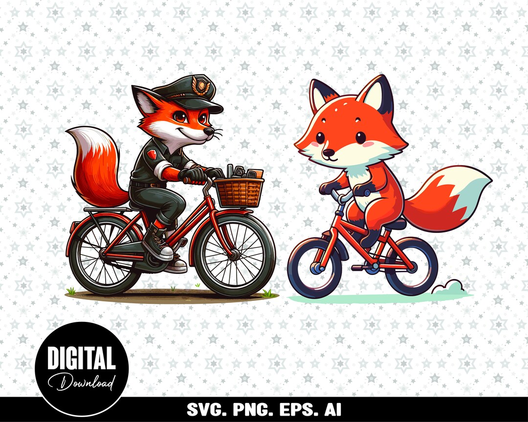 Cycling Fox Svg, Fox Svg, Fox Png, Baby Fox Svg, Cute Fox Svg, Fox ...