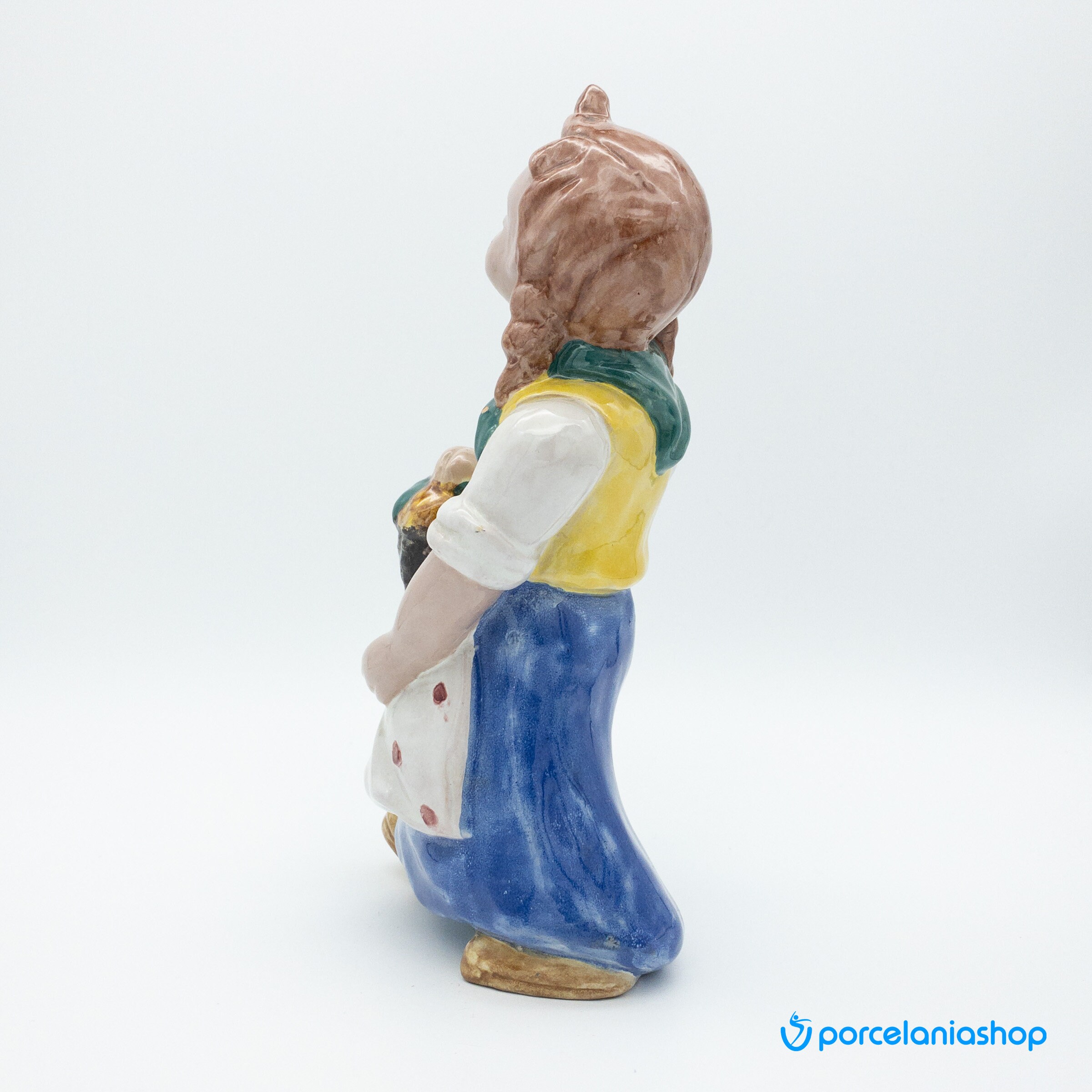 Rare Vintage Maria Rahmer Design Girl With Basket Ceramic Figurine ...
