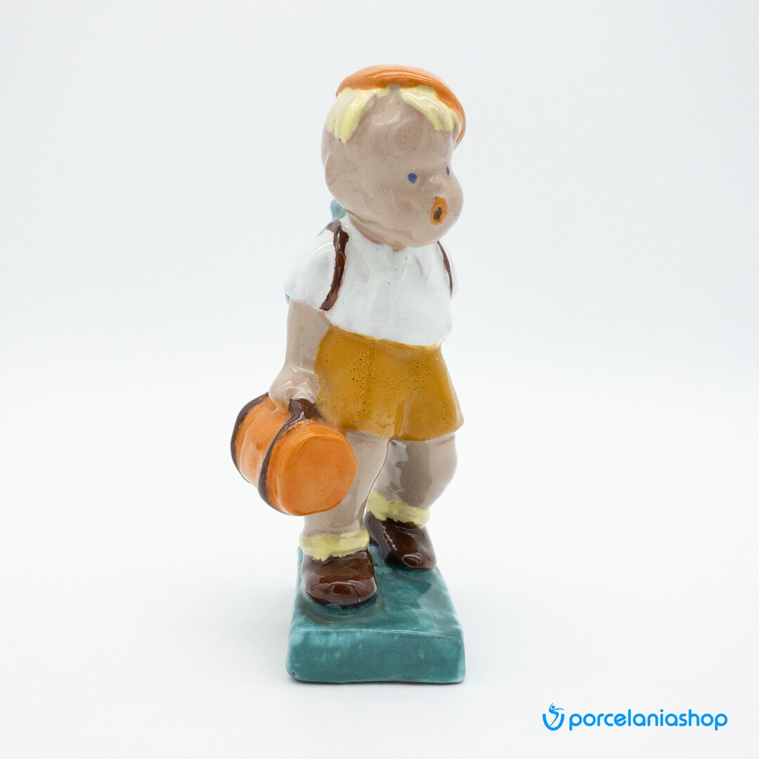 The Little Traveller Boy, Very Rare Art Deco Komlos Brothers Figurine ...