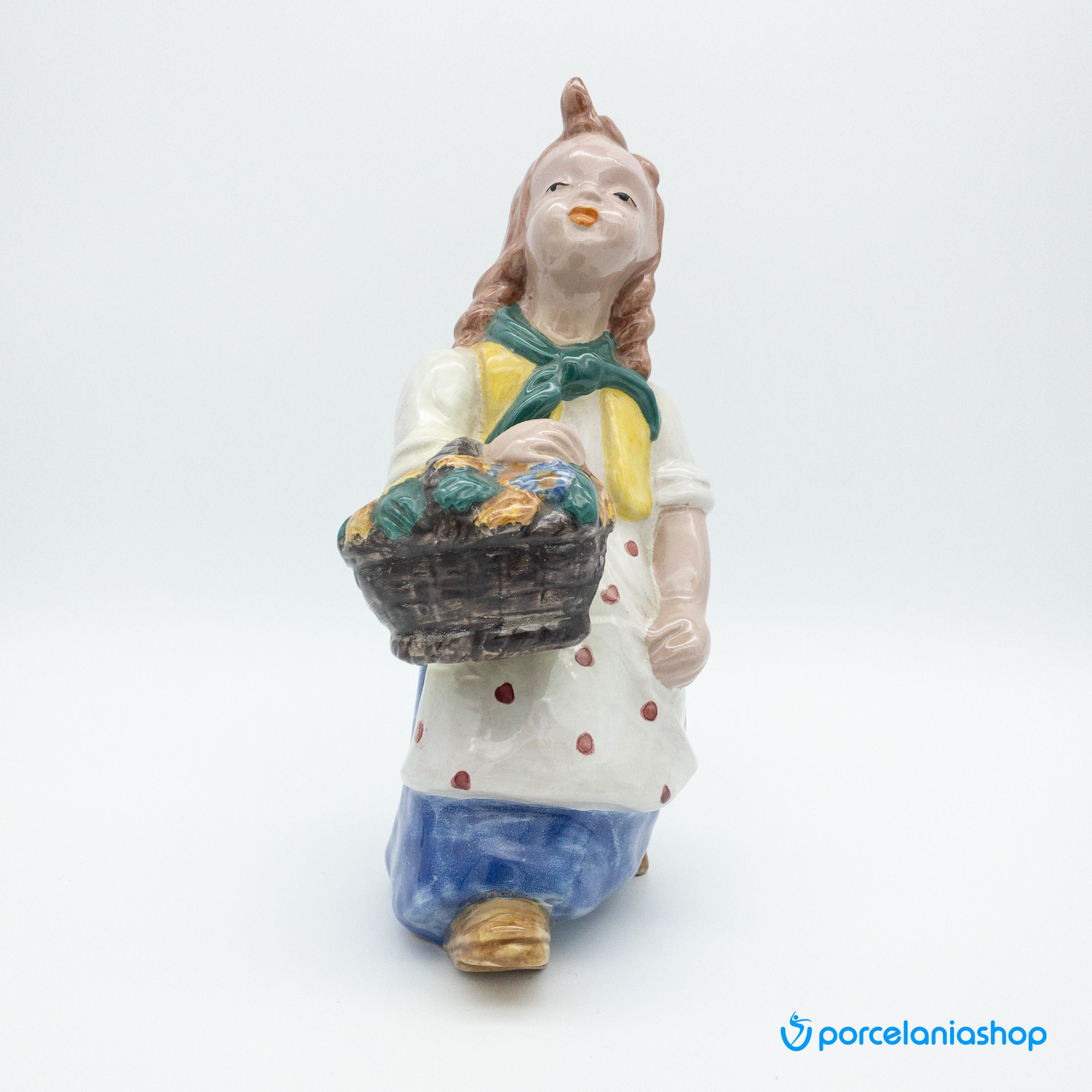 Rare Vintage Maria Rahmer Design Girl With Basket Ceramic Figurine ...